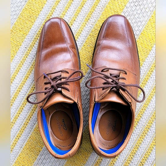 Clarks | Shoes | Clarks Tan Leather Mens Lace Shoes | Poshmark